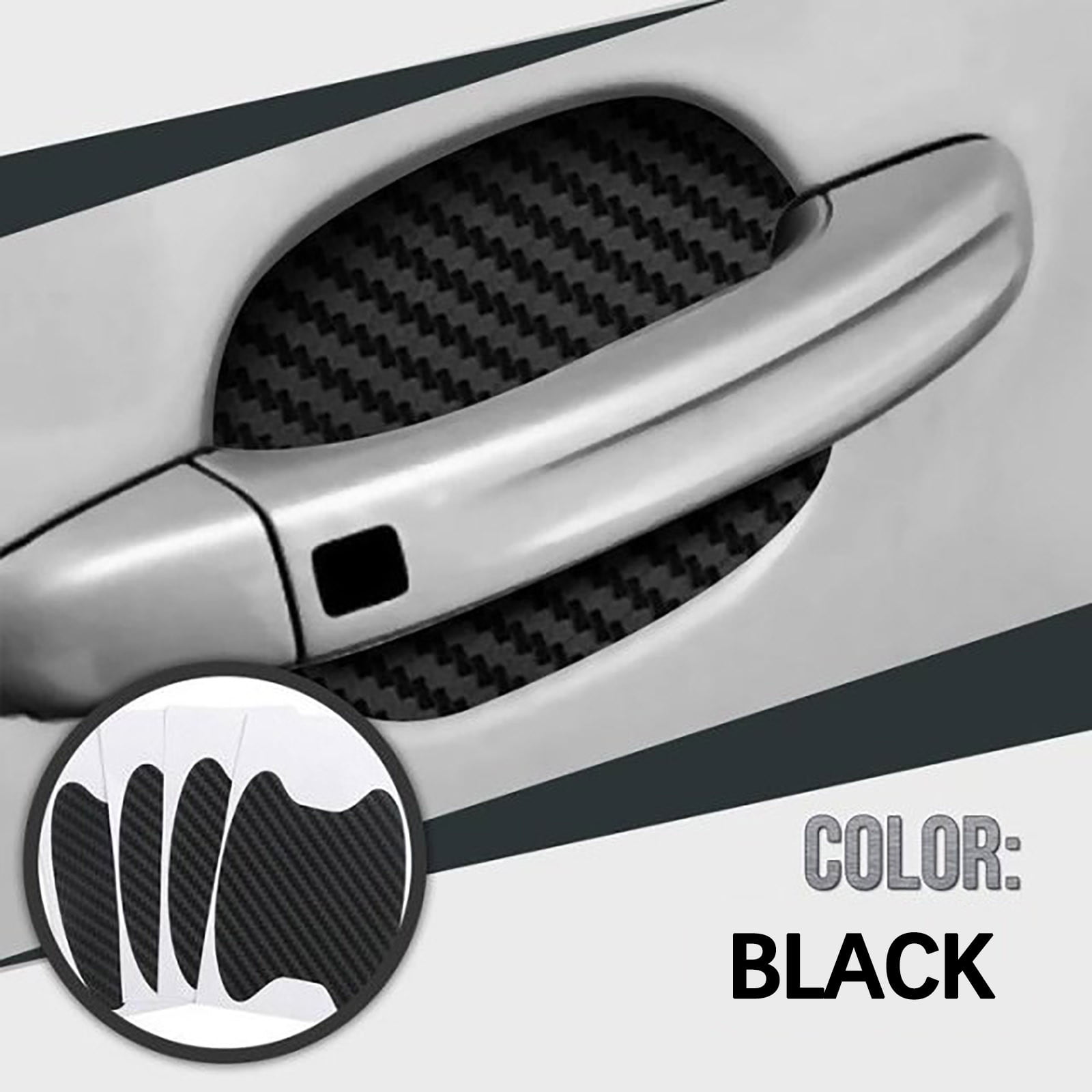 4PCS Sticker, Carbon Fiber Anti-Scratches Car Door Cup Protector, Non ...