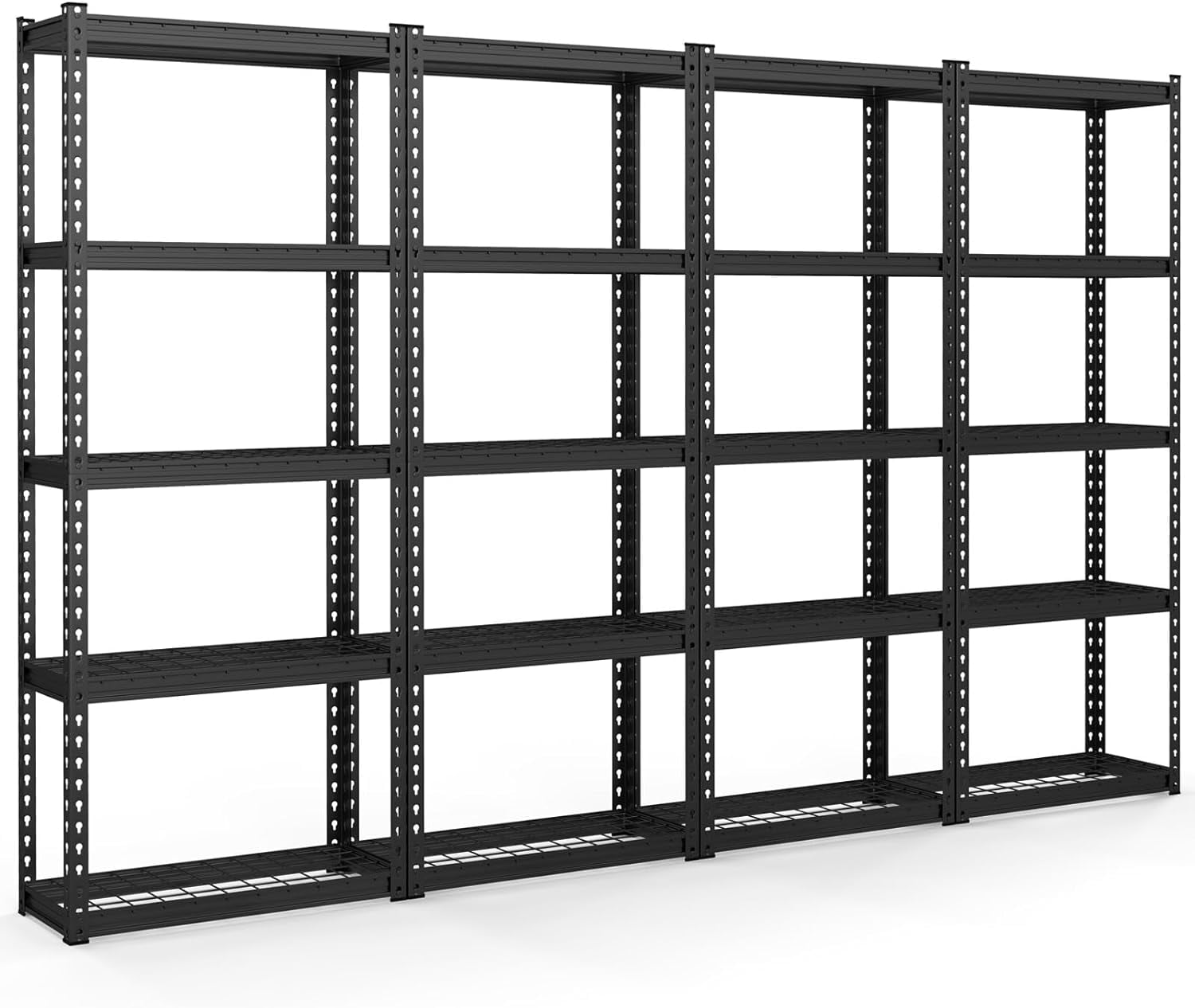 4PCS Storage Shelves, Heavy Duty 5-Tier Shelving Unit, Adjustable Metal ...