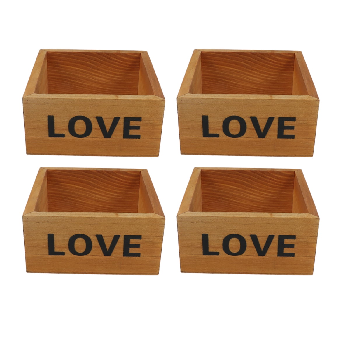 4PCS Succulent Pot Planter Small Square Storage Box Flower Pots Bonsai ...