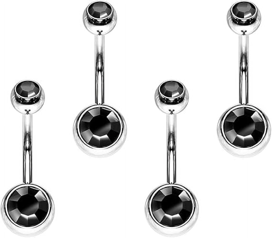 4PCS Surgical Steel Assorted Colors External Threaded 14G Curved ...