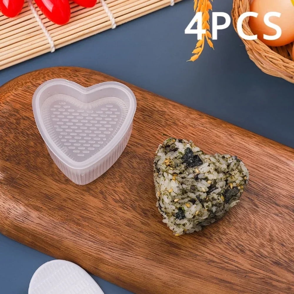 4PCS Sushi Mold Box Transparent Triangular Sushi Maker Mold Onigiri ...