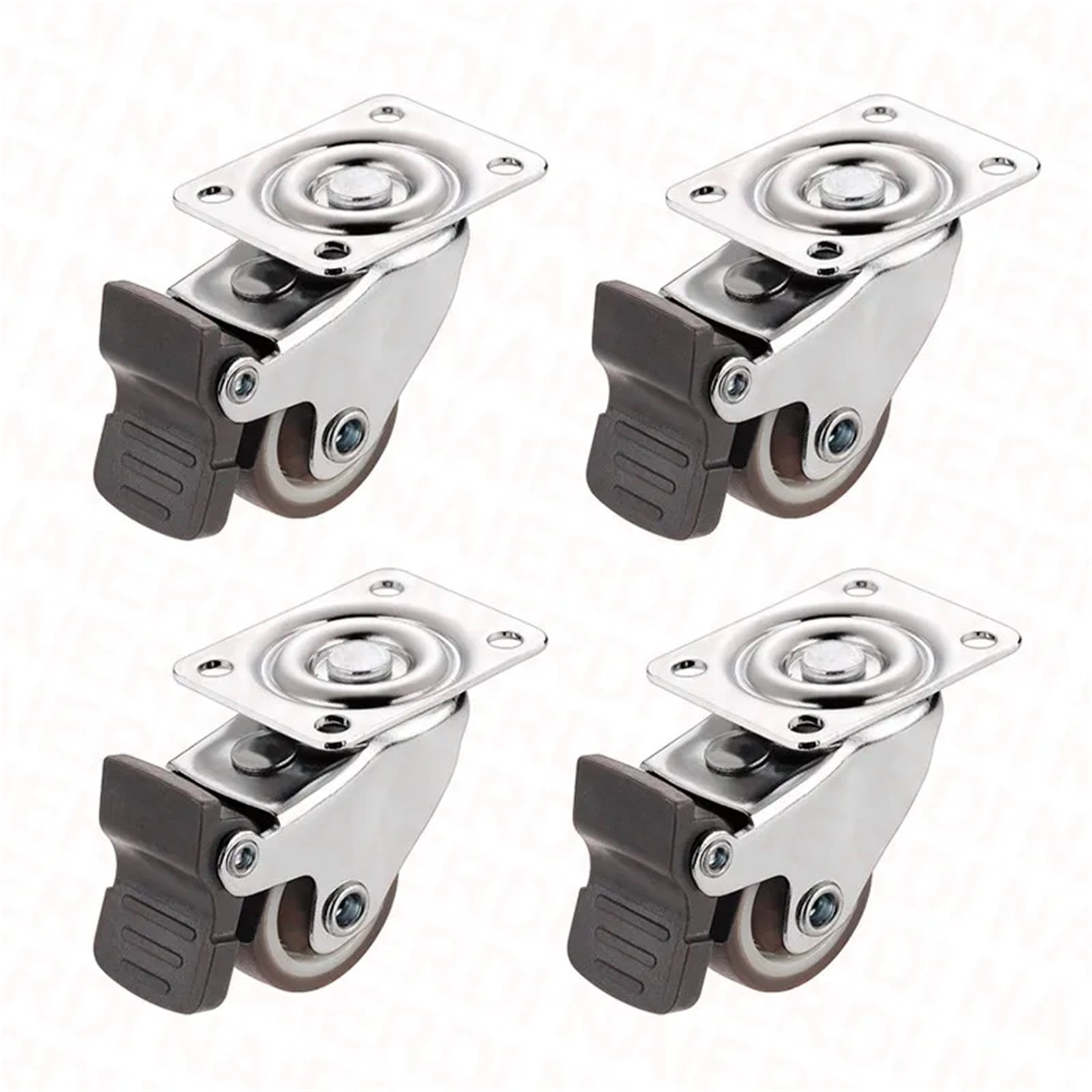 4PCS TPR Soft Rubber Swivel Casters Wheels Heavy Duty Roller Trolley ...