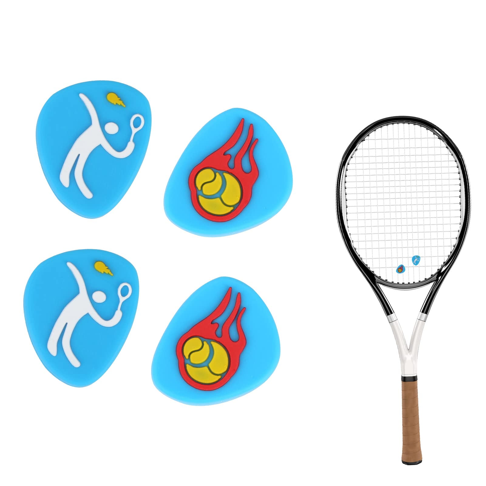 4PCS Tennis Racket Dampeners,Tenni Racket Shock Absorber,Great for ...