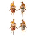4PCS Thanksgiving Decorations Harvest Season Scarecrows Stick Doll ...