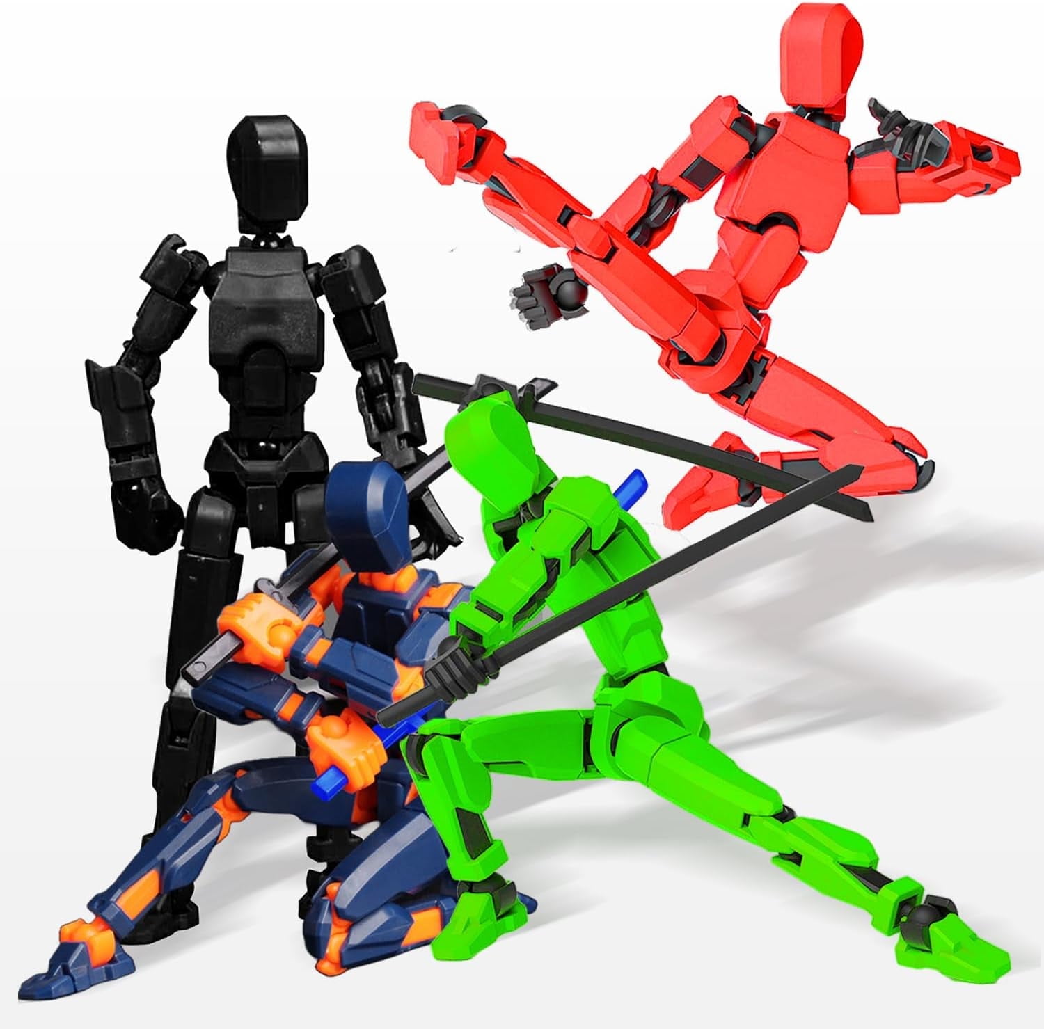 4PCS Titan 13 Action Figure, Multi-Jointed Action Figures Dummy 13 ...