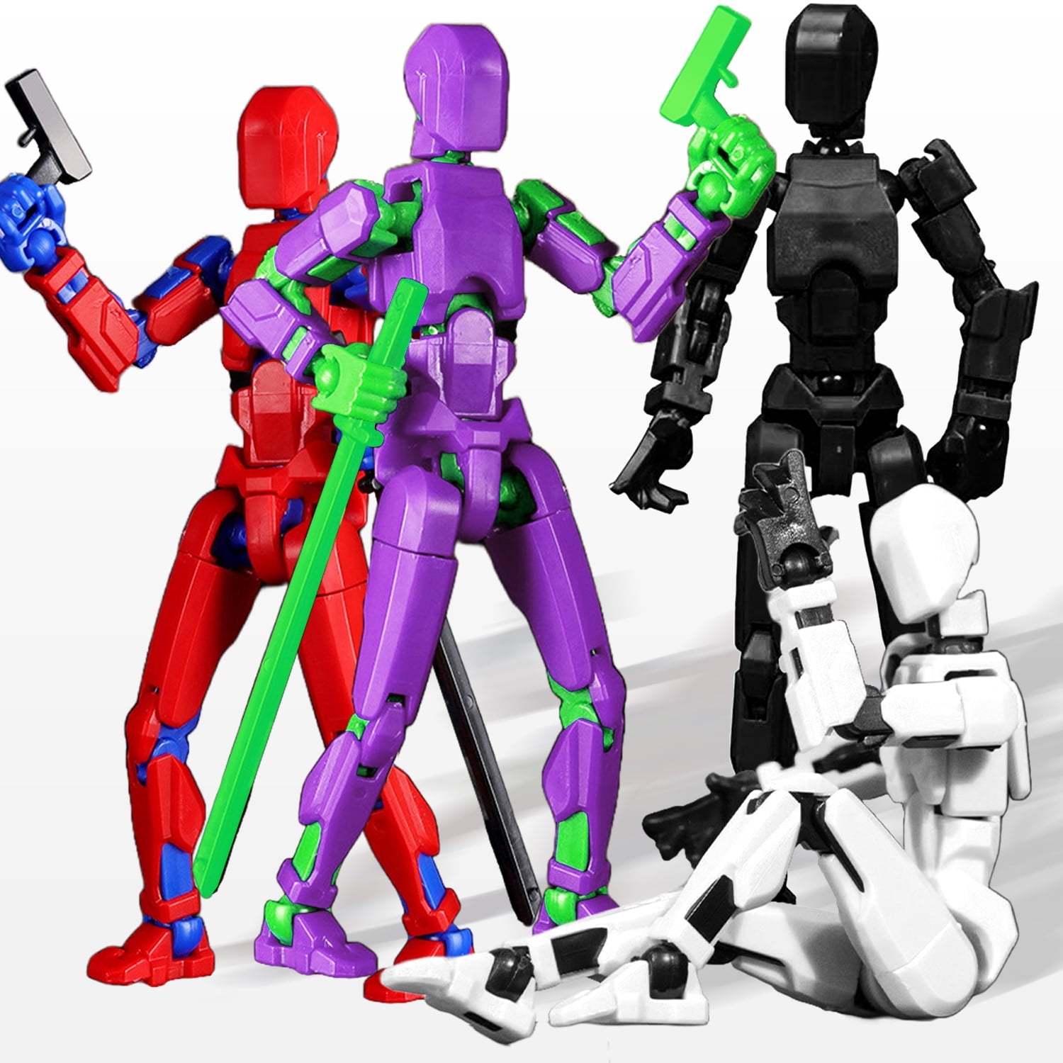 4PCS Titan 13 Action Figure, Multi-Jointed Action Figures Dummy 13 ...