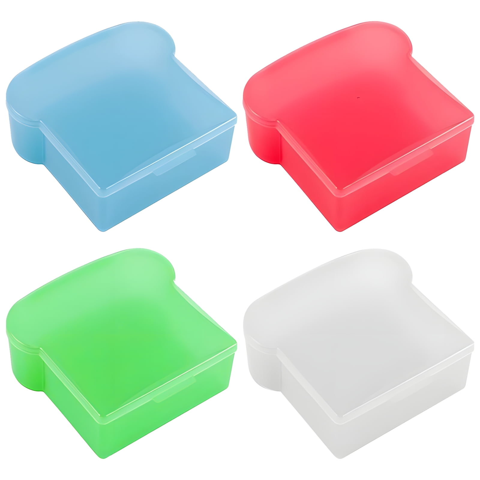 4PCS Toast Shape Sandwich Containers, 20oz Sandwich Container Lunch Box ...