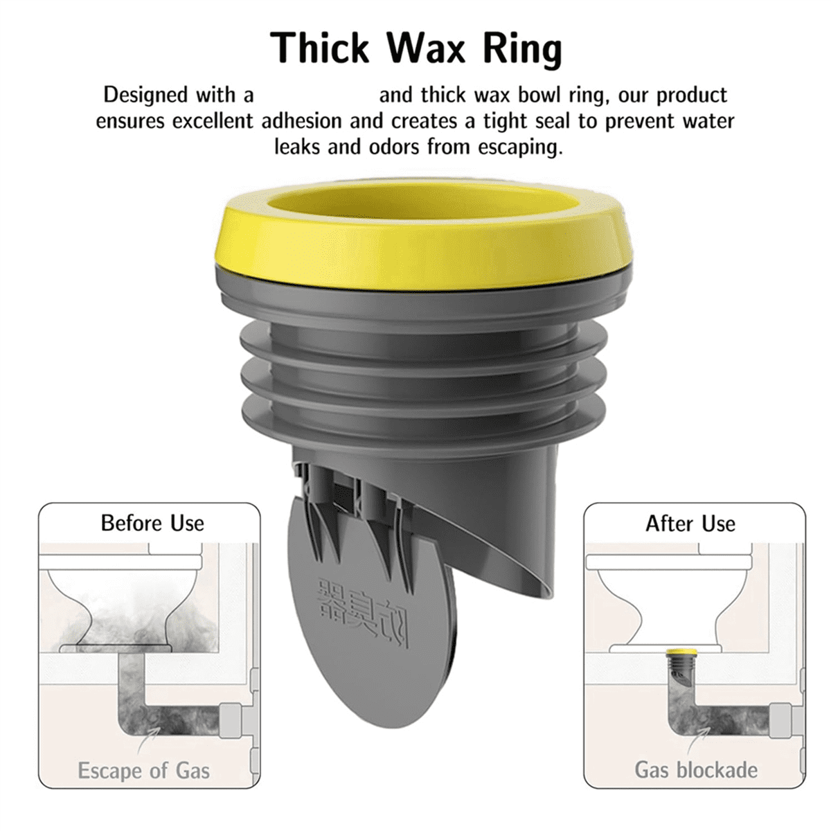 4PCS Toilet Flanges Wax Rings with Prevent Backflow Valve - Thick Wax ...