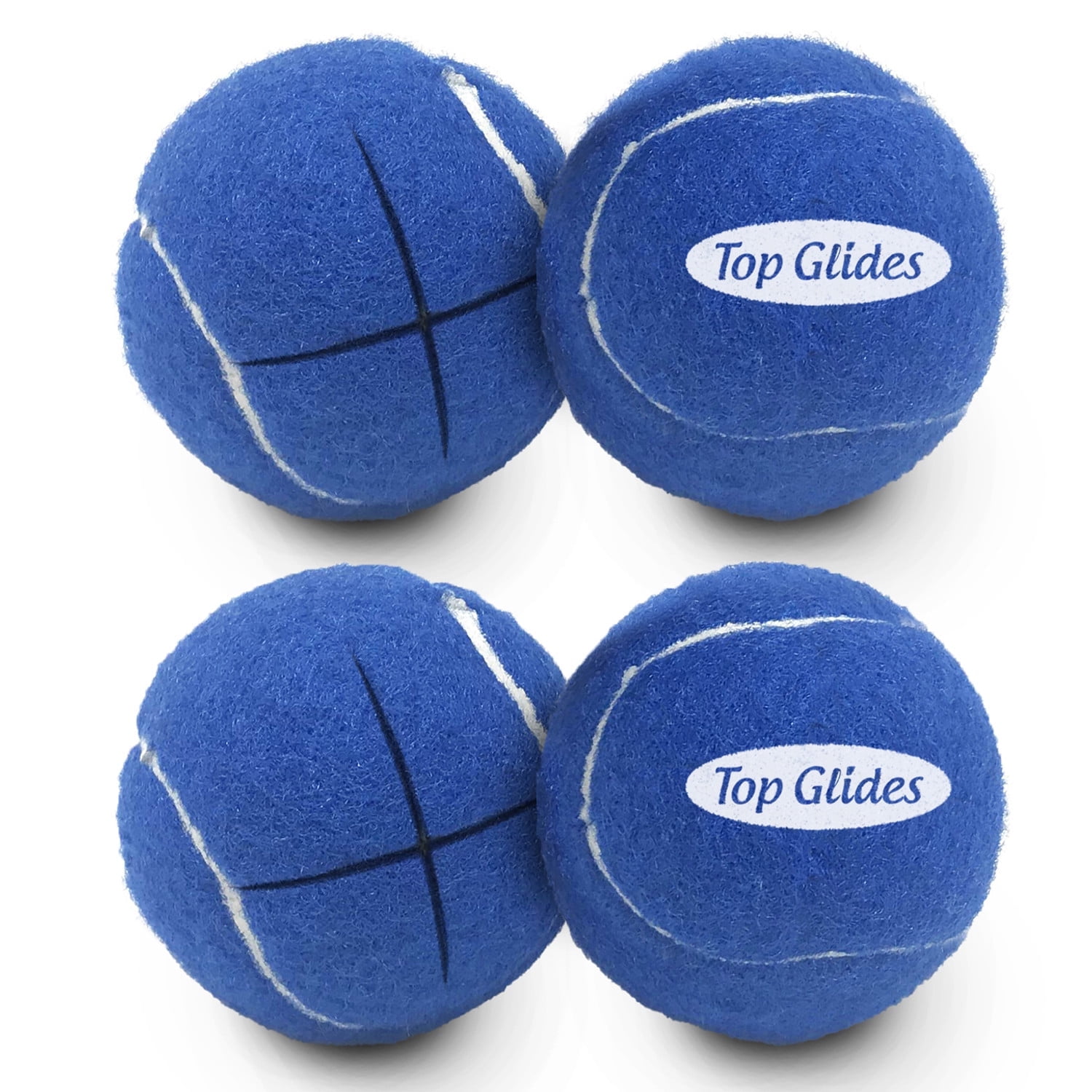 4PCS Top Glides Pre-cut Walker Tennis Ball Glides - 2 Pairs (Dark Blue ...