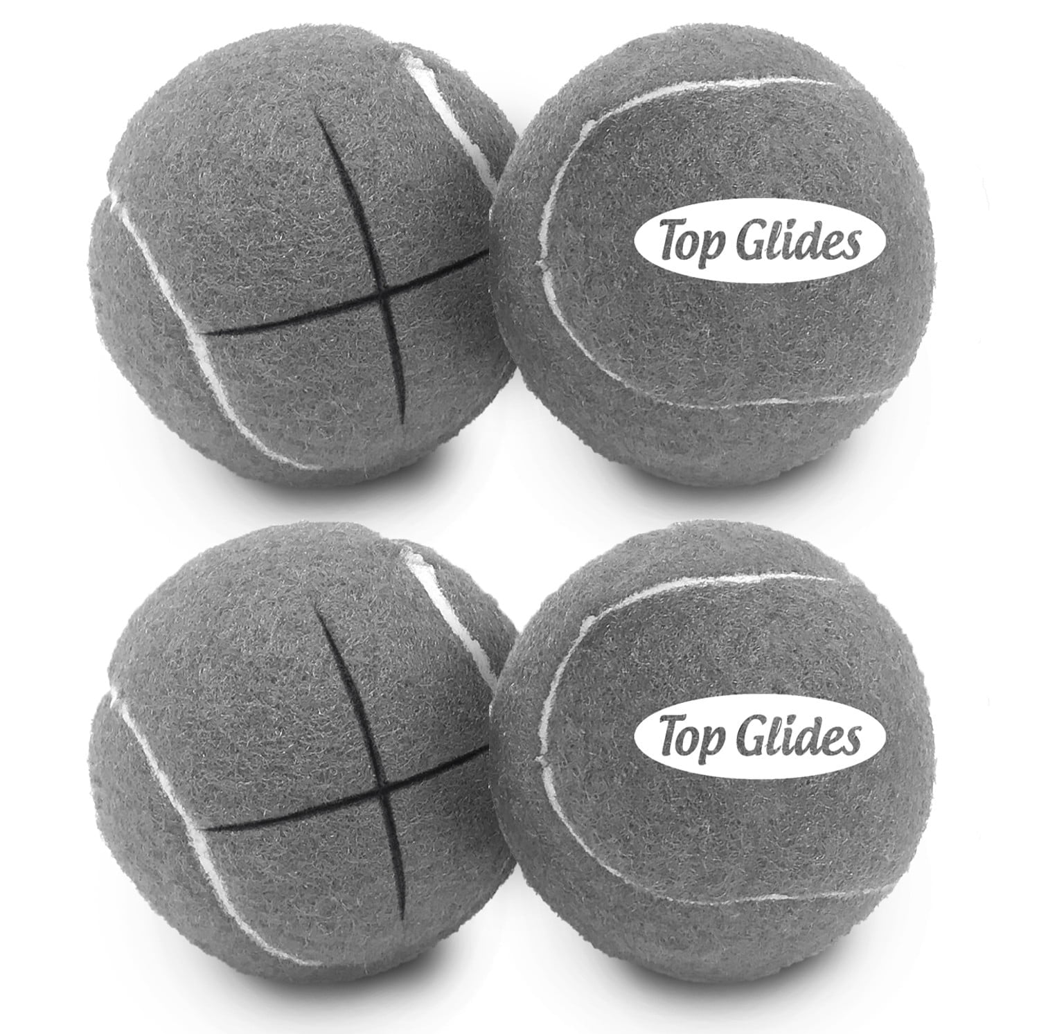 4PCS Top Glides Pre-cut Walker Tennis Ball Glides - 2 Pairs (Gray ...
