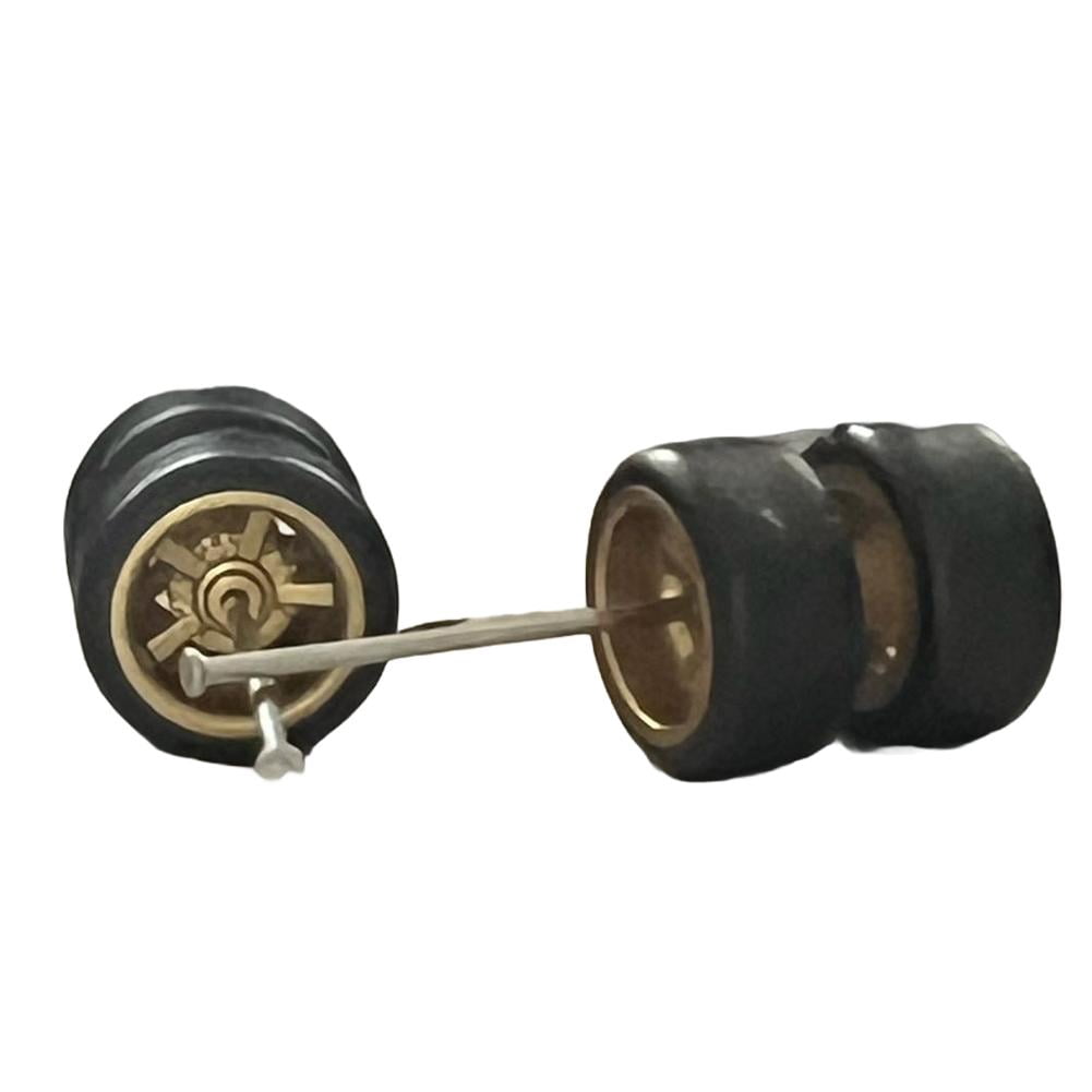 4PCS Toy Car Wheels Rubber Tire Wheels with Metal Shaft 1:64 Model Car ...