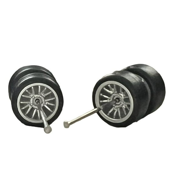 4PCS Toy Car Wheels Rubber Tire Wheels with Metal Shaft 1:64 Model Cars ...