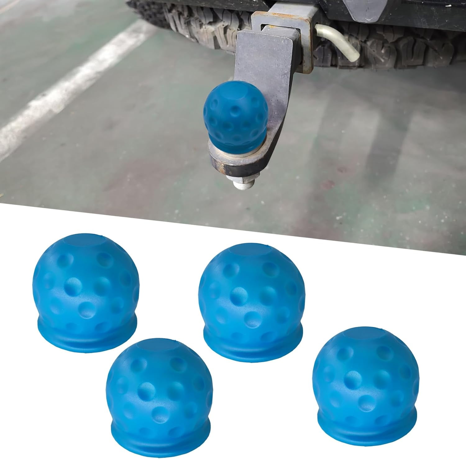 4PCS Trailer Ball Cover, Trailer Hitch Covers, 2-Inch Rustproof Rubber ...