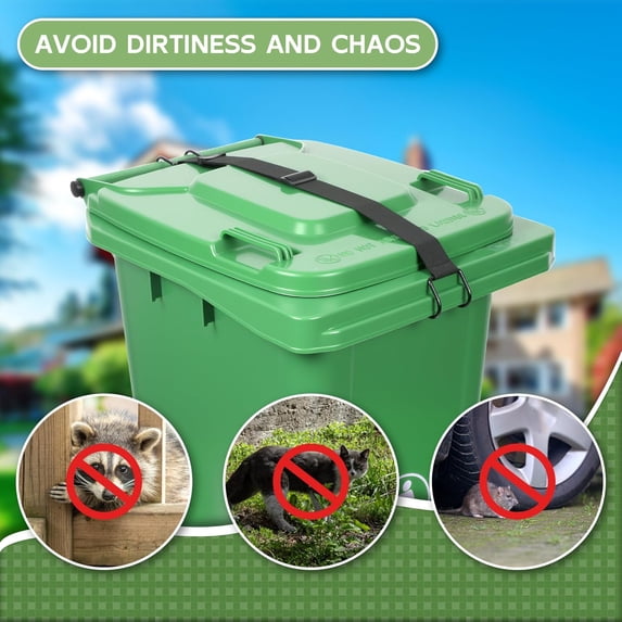 4PCS Trash Can Locks, Adjustable Animal-Proof & Windproof Garbage Can ...