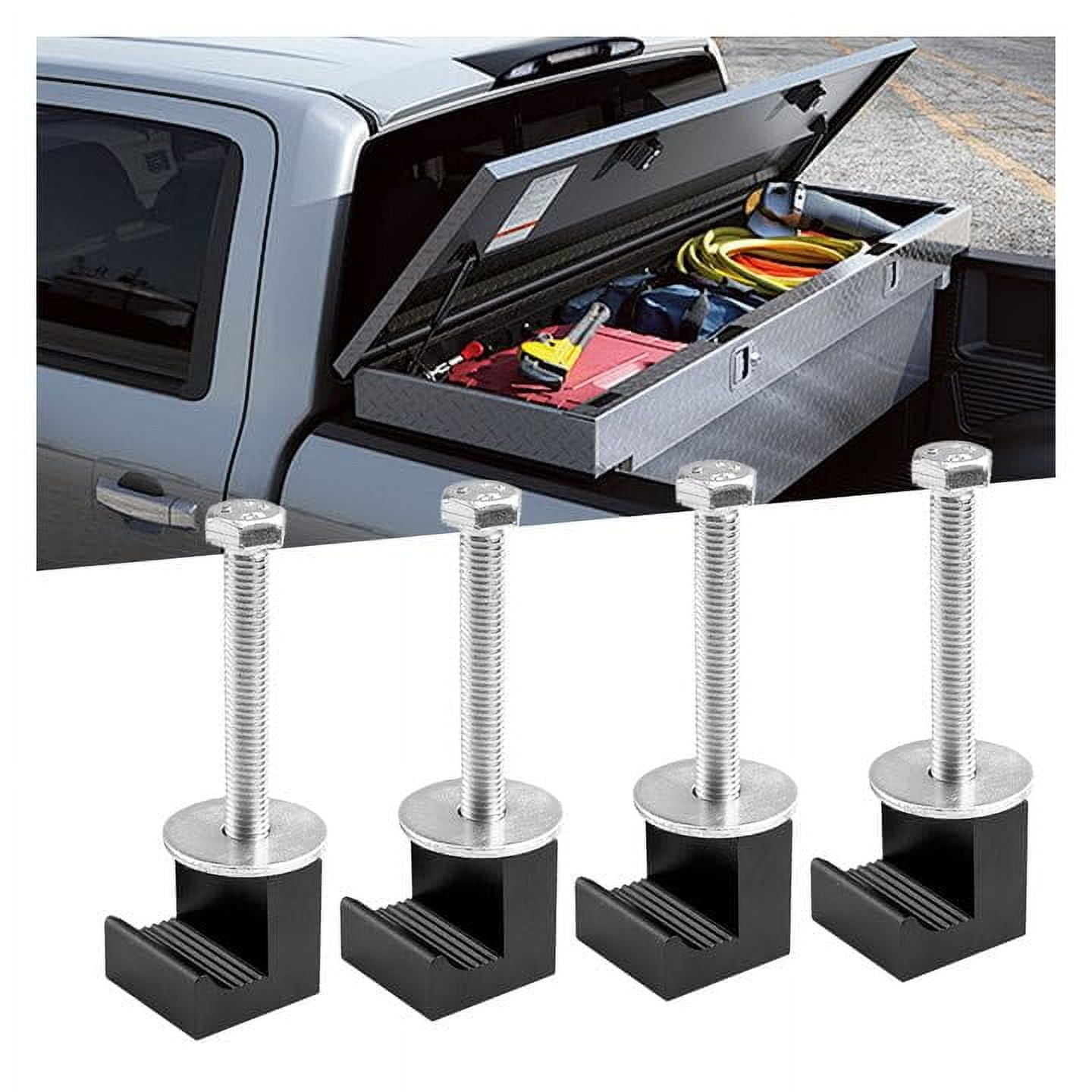 4PCS Truck Tool Box Mounting Kit, J Hook Truck Toolbox Clamps, No ...