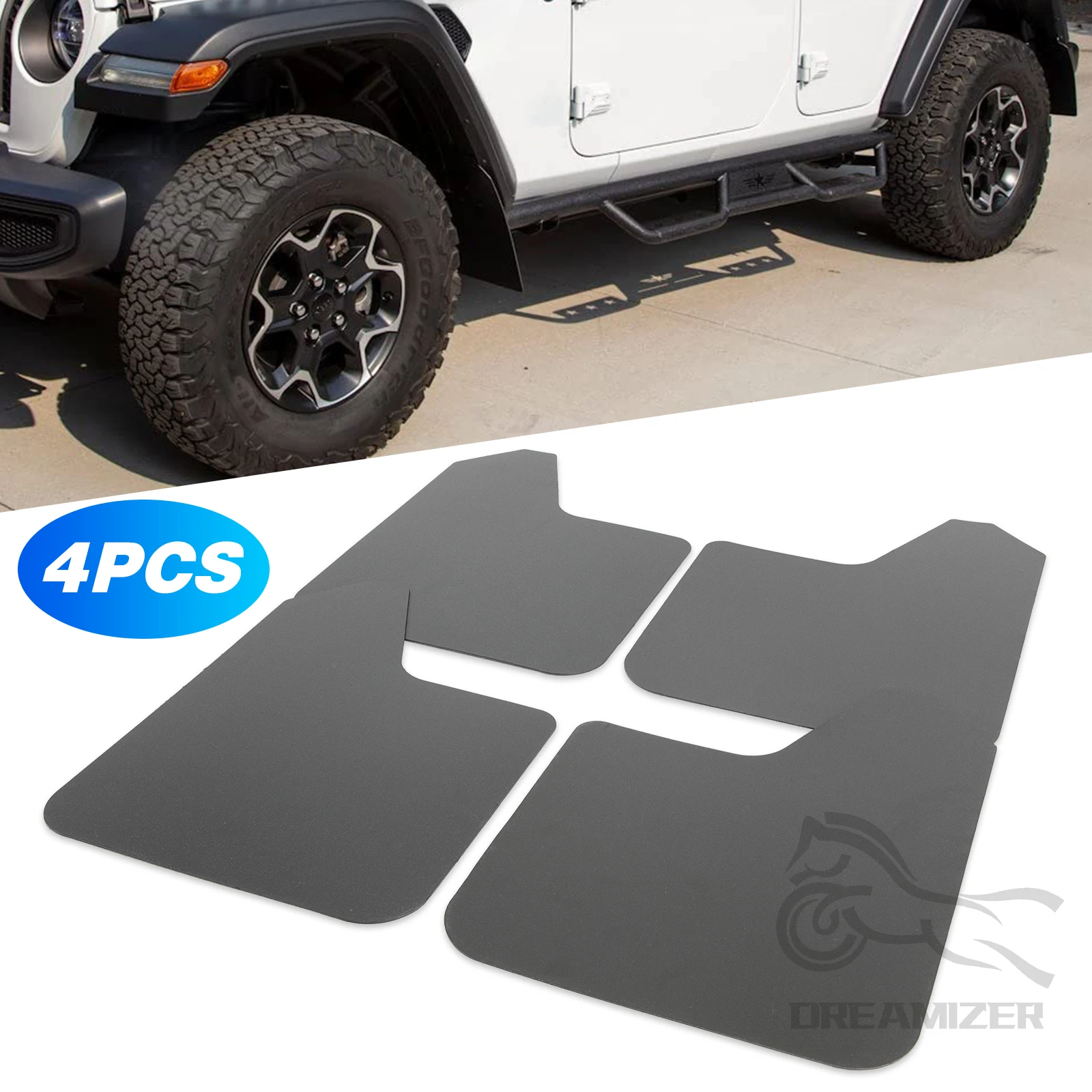 4PCS Universal Car Mud Flaps, Vehicles Mudguard Splash Guards Front and ...