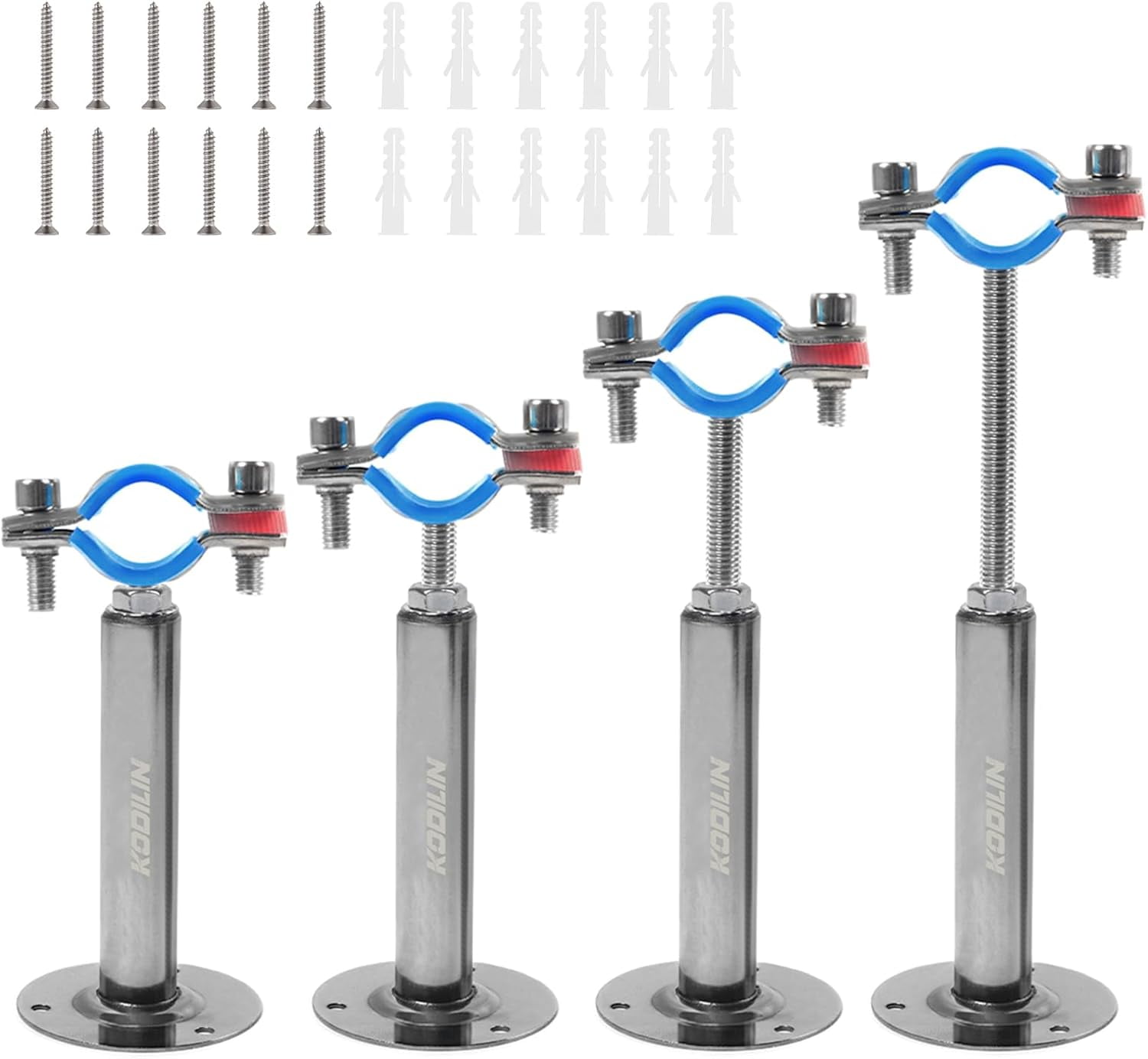 4PCS Upgraded Wall Mount Ceiling Mount Pipe Supports, 304 Stainless ...