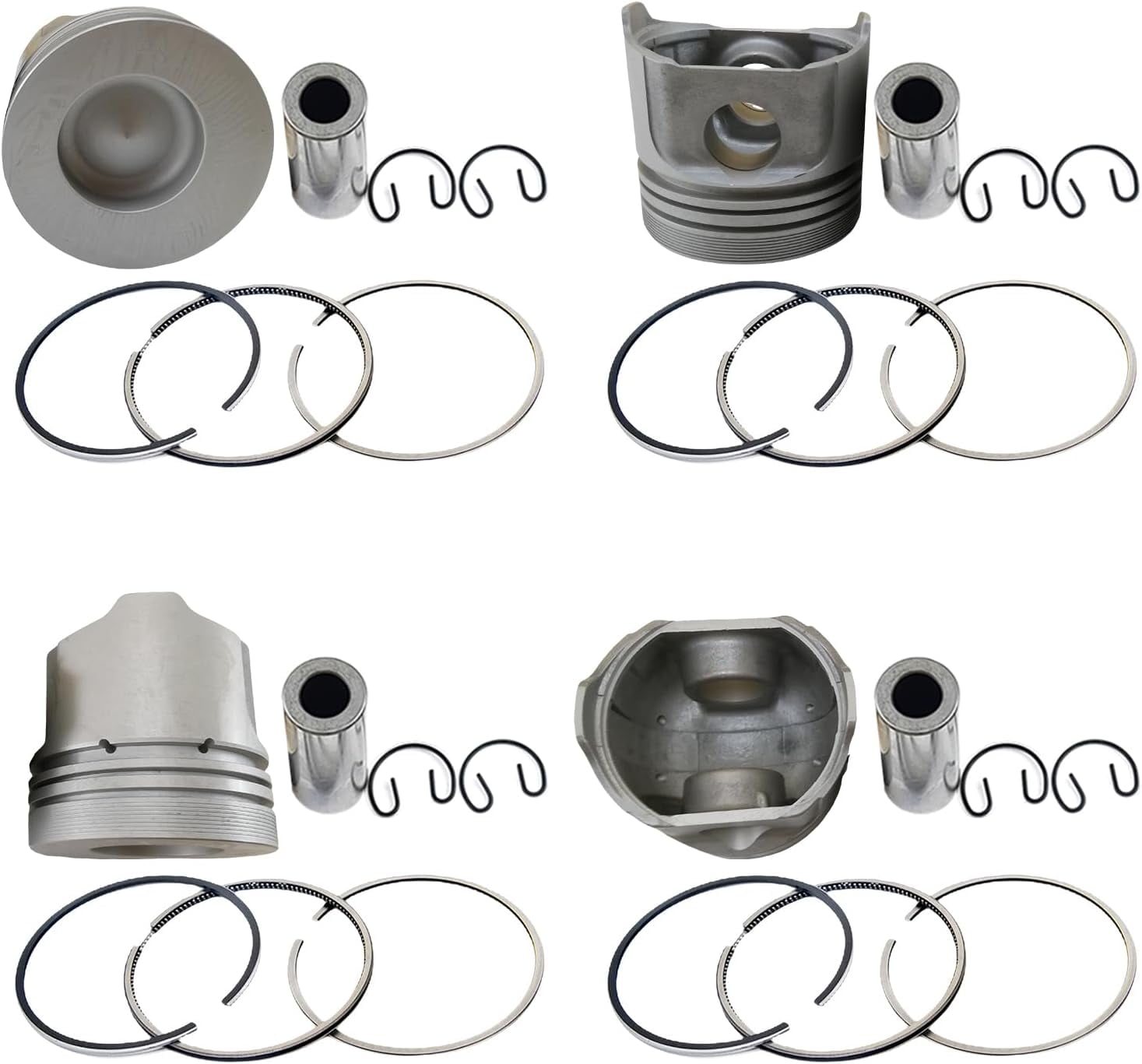 4PCS V2203 Piston+Piston Rings Combustion Chamber 46mm For Kubota V2203 ...