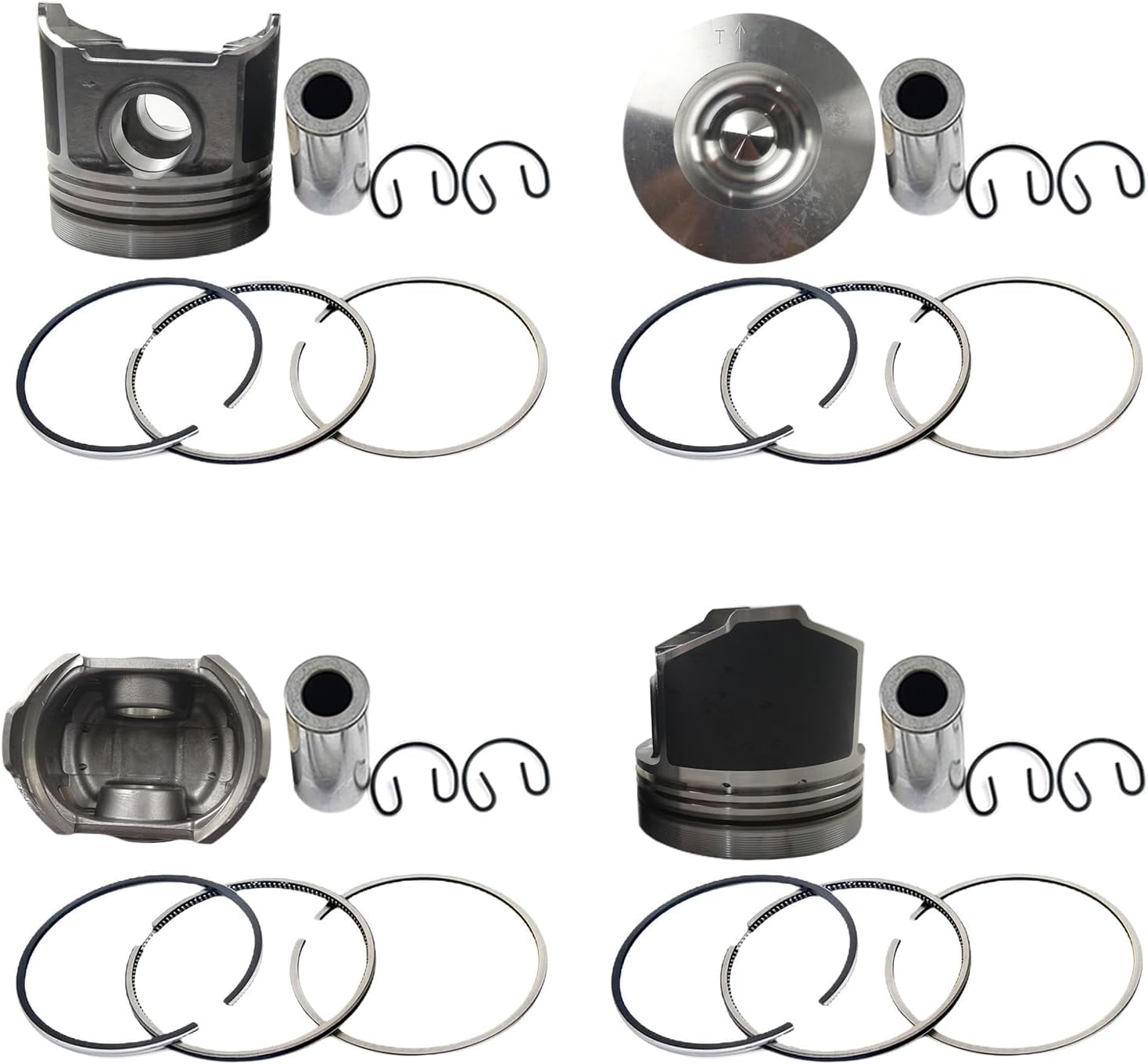 4PCS V3300 Piston+Piston Rings 16 valves Piston height 91.5mm ...