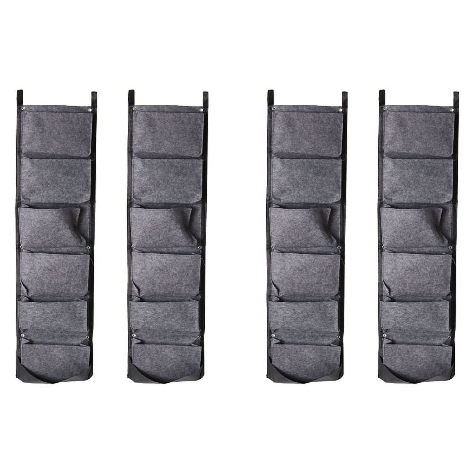 4PCS Vertical Planting Pouch 6 Pockets Wall Hanging Garden Planter ...
