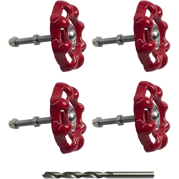 4PCS Vinta Iron Valve Knobs and Pulls with Drill Bit, Unique Disc ...