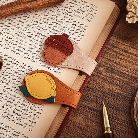 4PCS Vintage Magnetic Leather Bookmark, Leather Magnetic Bookmarks for ...