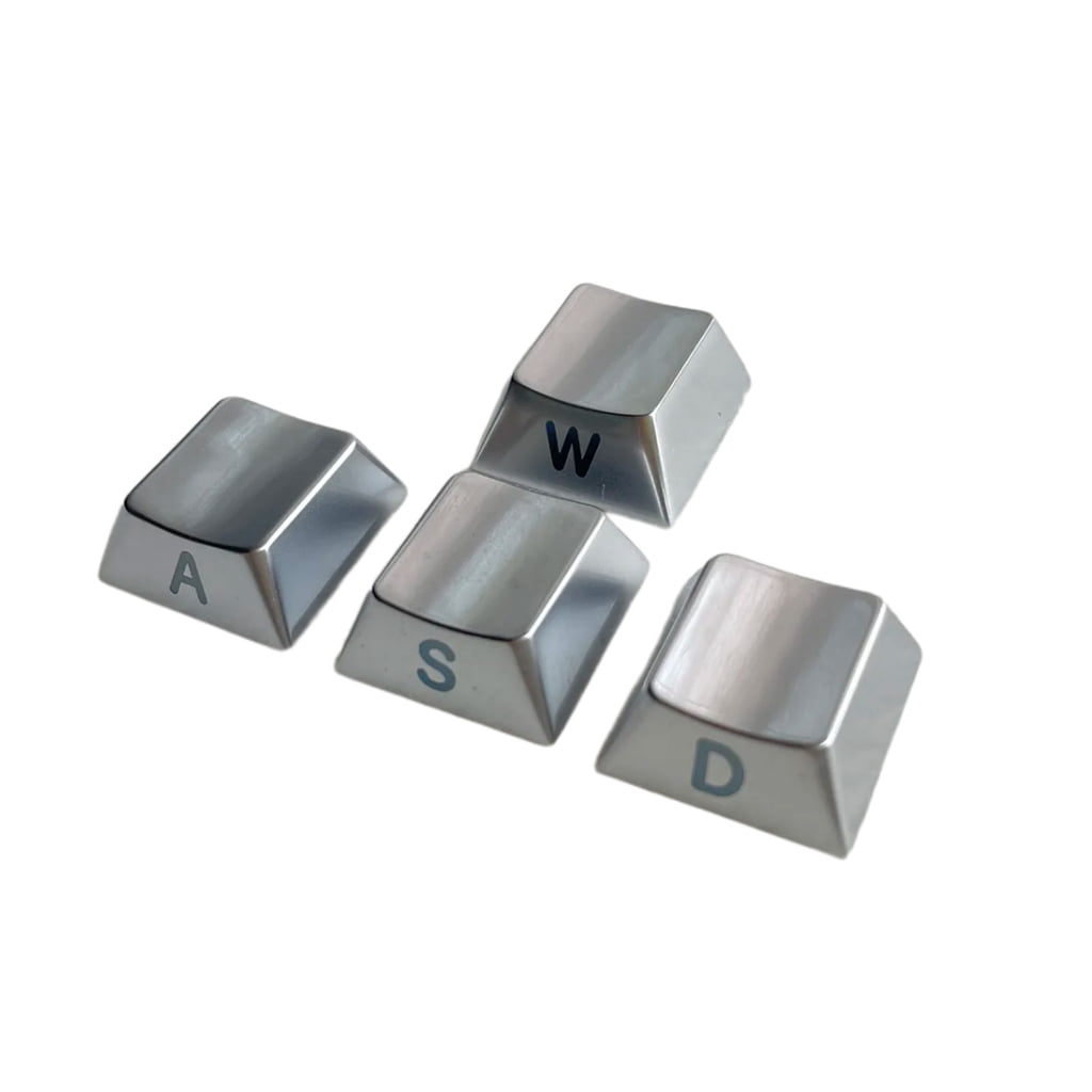 4PCS WASD Keycaps Zinc Alloy Keycap Side Engraving Key Button for ...