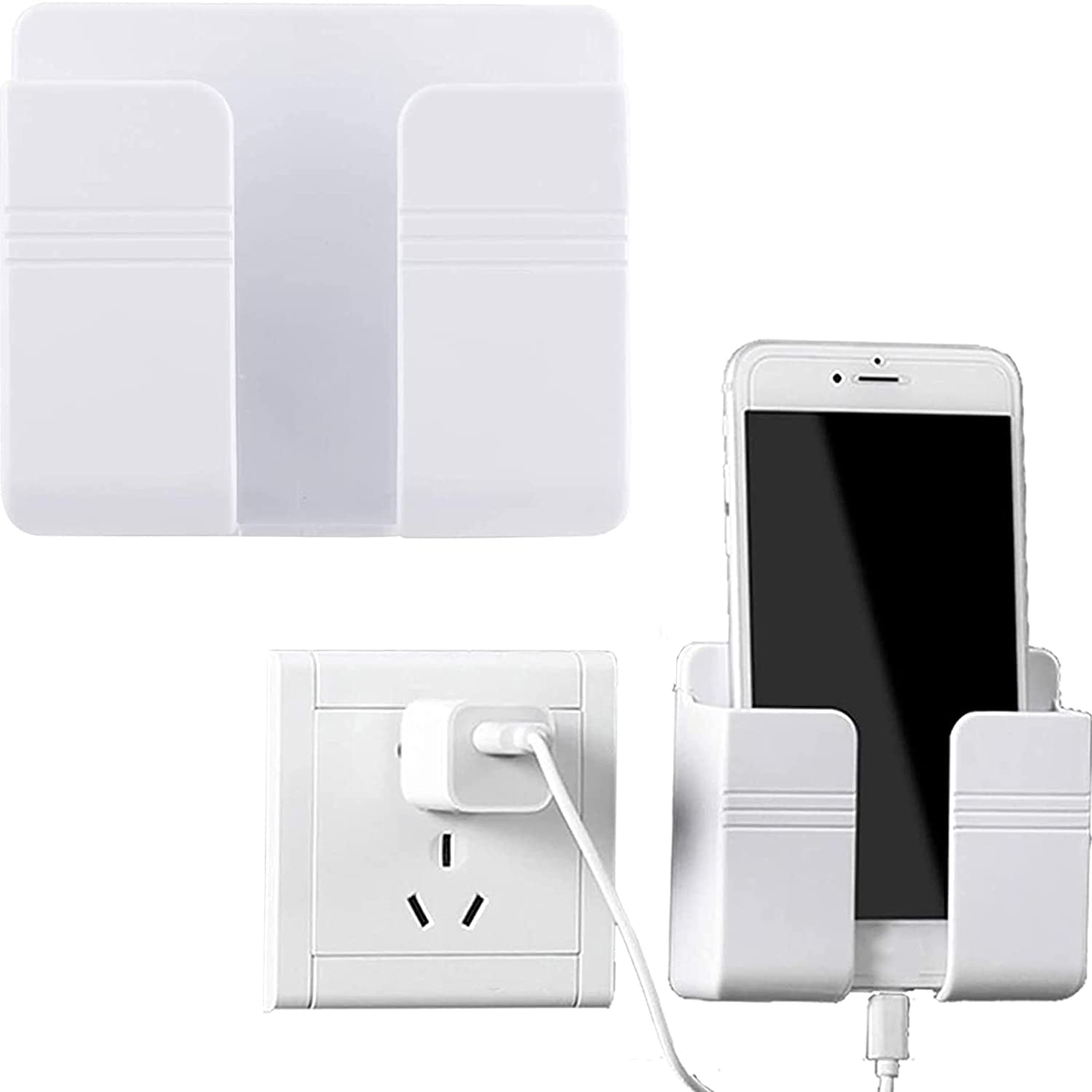4PCS Wall Mount Phone Holder - Punch-Free Wall-Mounted Mobile Phones ...