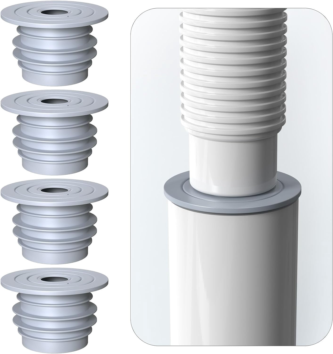 4PCS Washing Machine Drain Hose Seal, Silicone Trap Guard Floor Drains ...