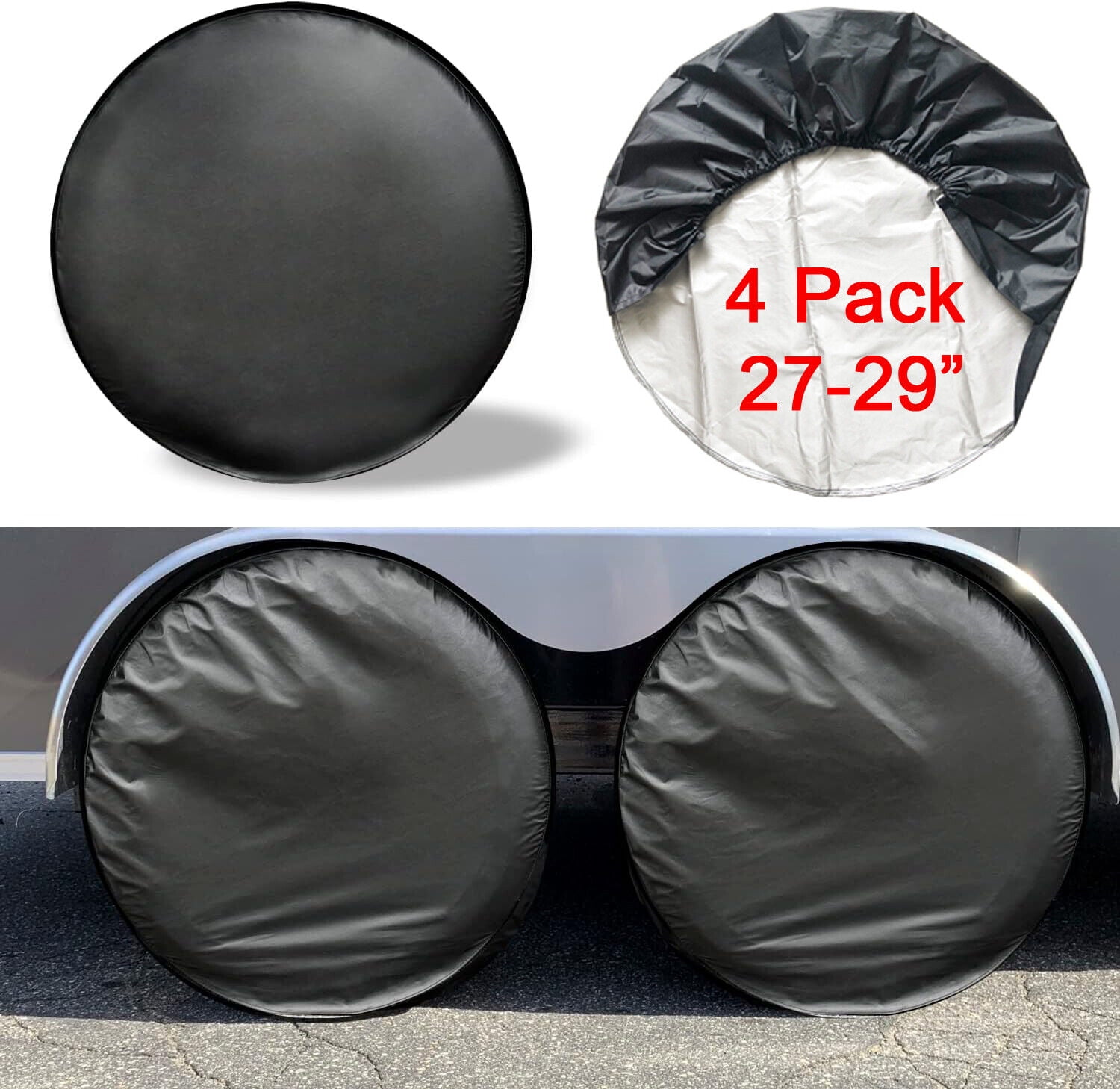 4PCS Waterproof Tire Covers Wheel & Tyre RV Trailer Camper Sun ...
