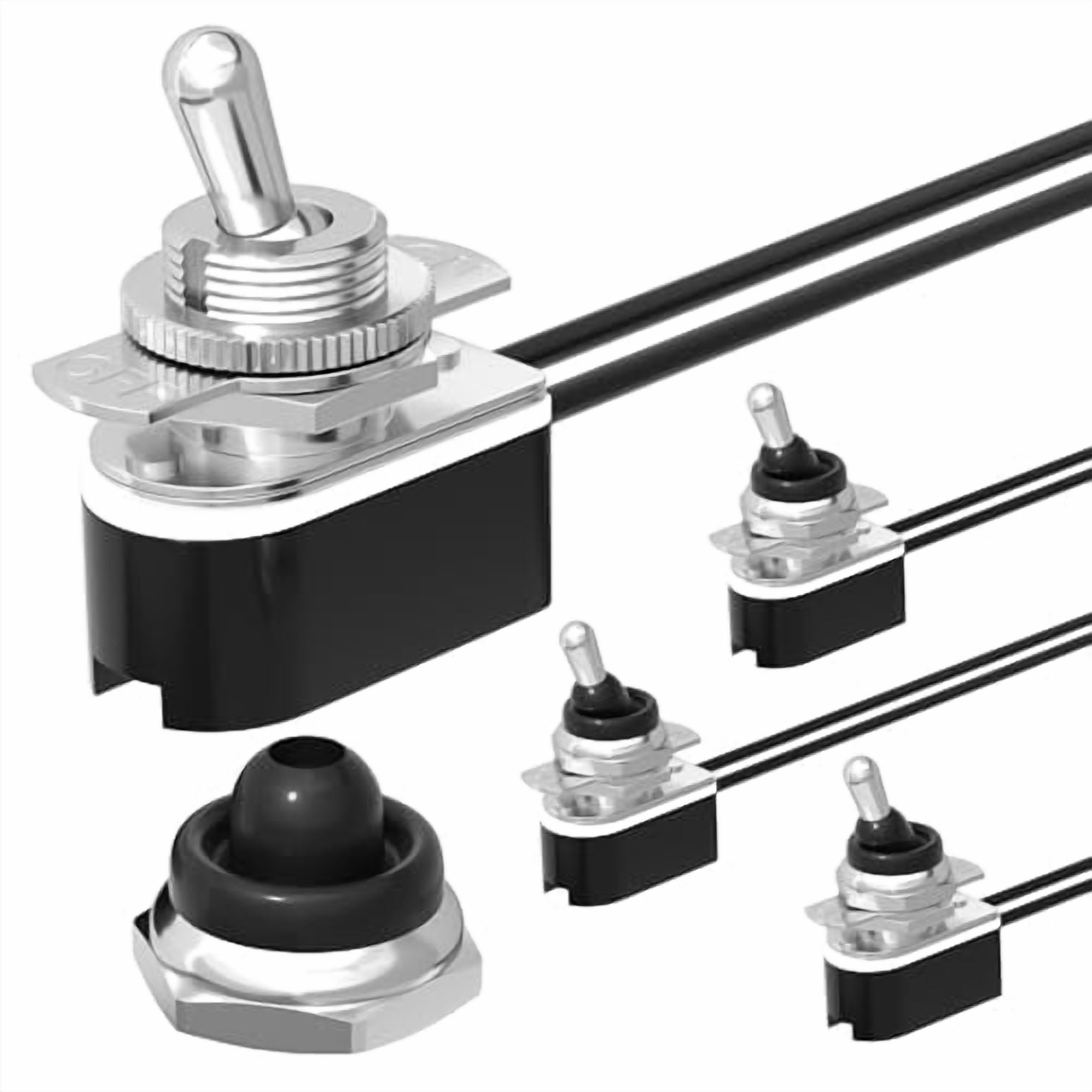 4PCS Waterproof Toggle Switch 12V, SPST 2 Pin On Off Heavy Duty DC 12V ...