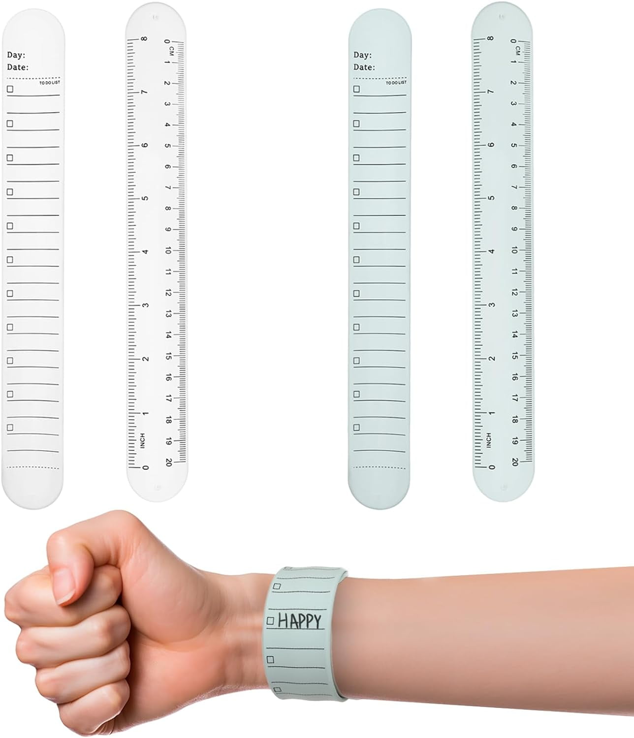 4PCS Wearable to Do List Bracelet, Erasable Wristband, Silicone Memo ...