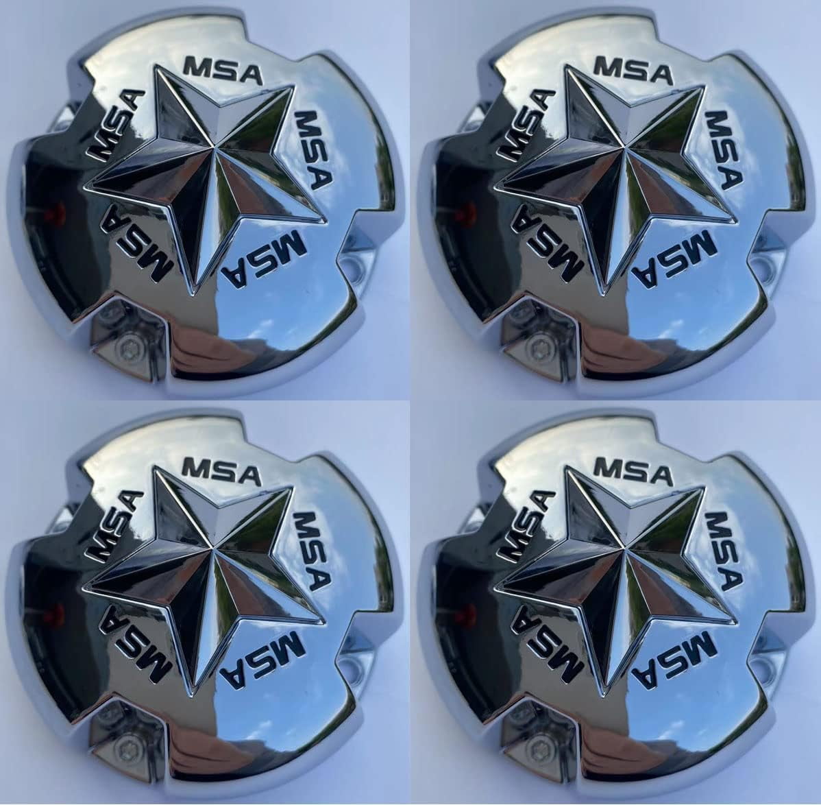 4PCS Wheel Center Hub Cap 3.25" OD 1.5" H Bolt-On MSA-Cap-B Silver ...