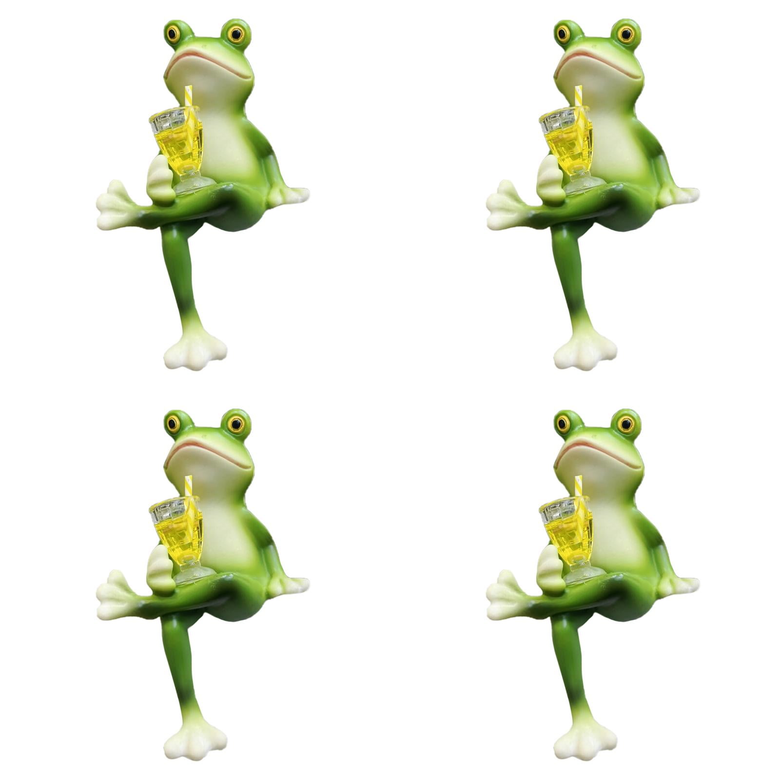 4PCS Whimsical Frog Pot Hugger - Adorable Resin Frog Figurine for ...