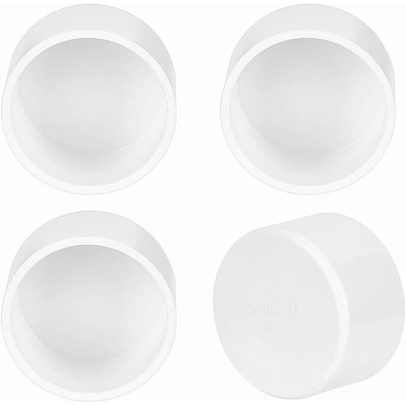 4PCS White PVC Pipe End Cap Plug Adapter2.48inch Pipe Fittings Slip ...