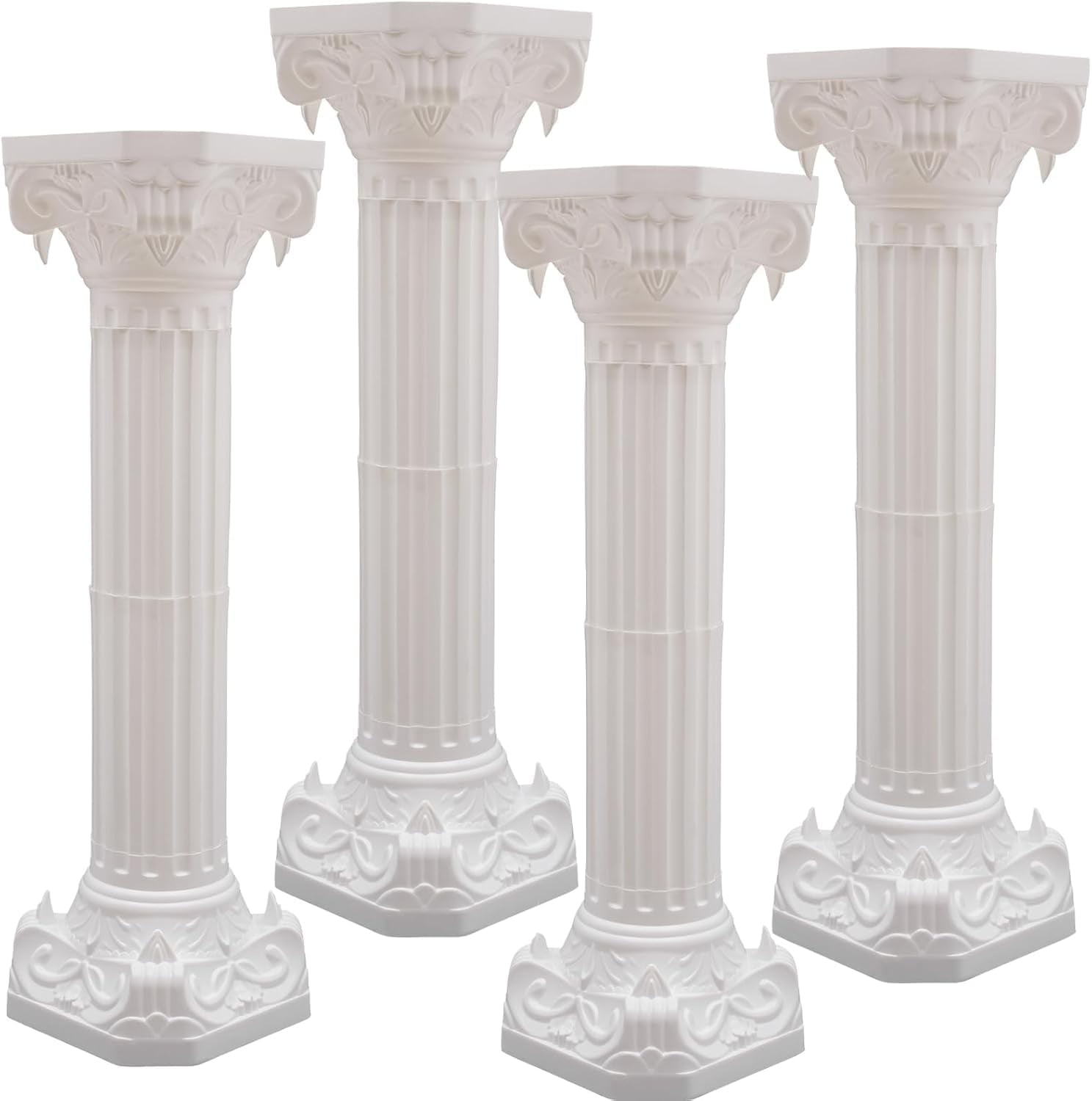 4PCS White Roman Columns Set, Roman Pillar, Wedding Pillars, Hollow ...