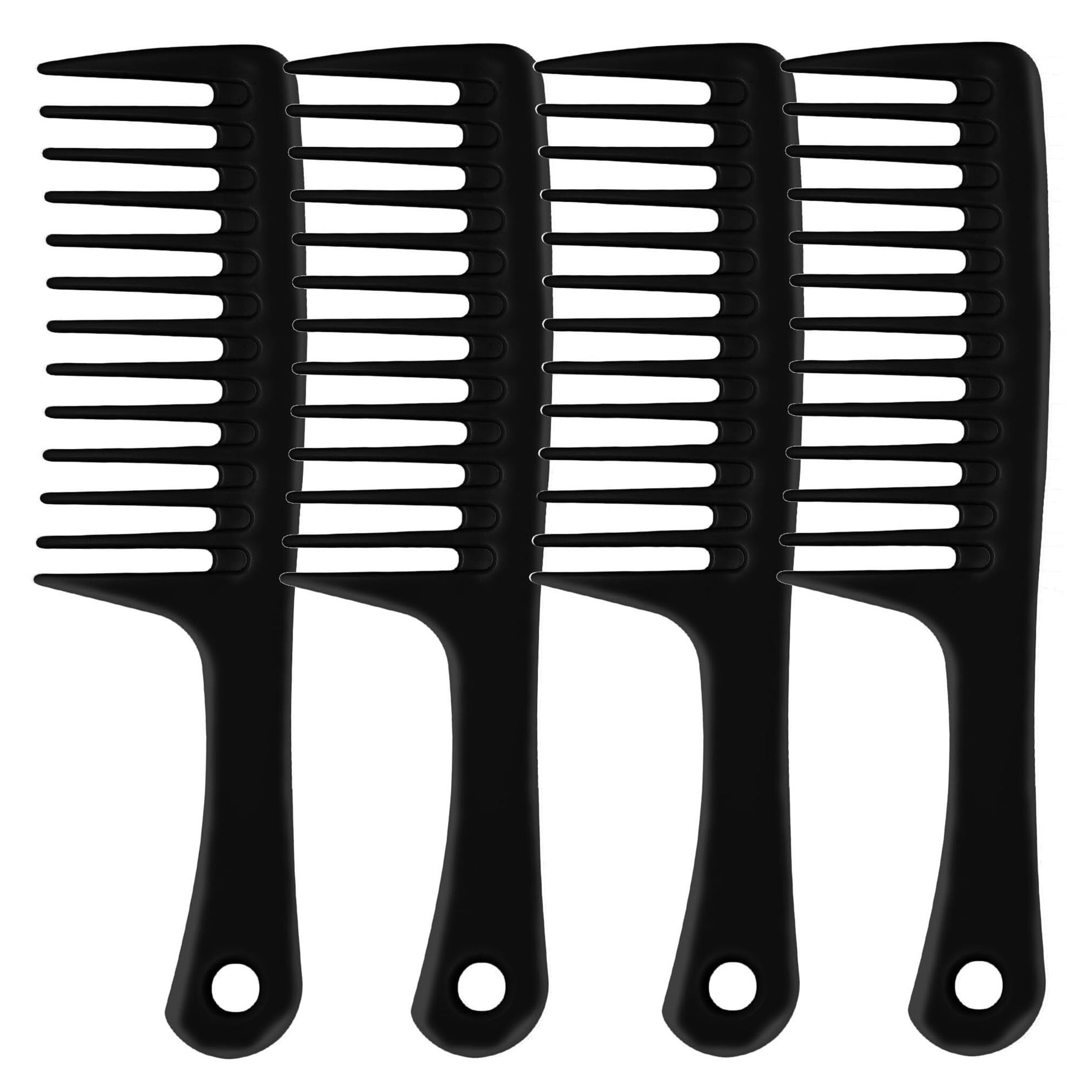 4PCS Wide Tooth Detangling Comb, Large Hair Styling Comb for Curly, Wet, Long Hair (Multi ...