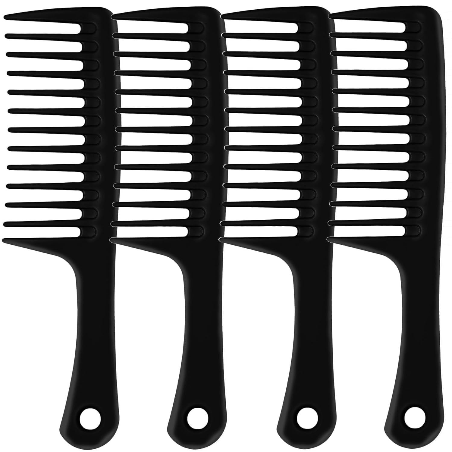 4PCS Wide Tooth Detangling Comb, Large Hair Styling Comb for Curly, Wet, Long Hair (Multi ...