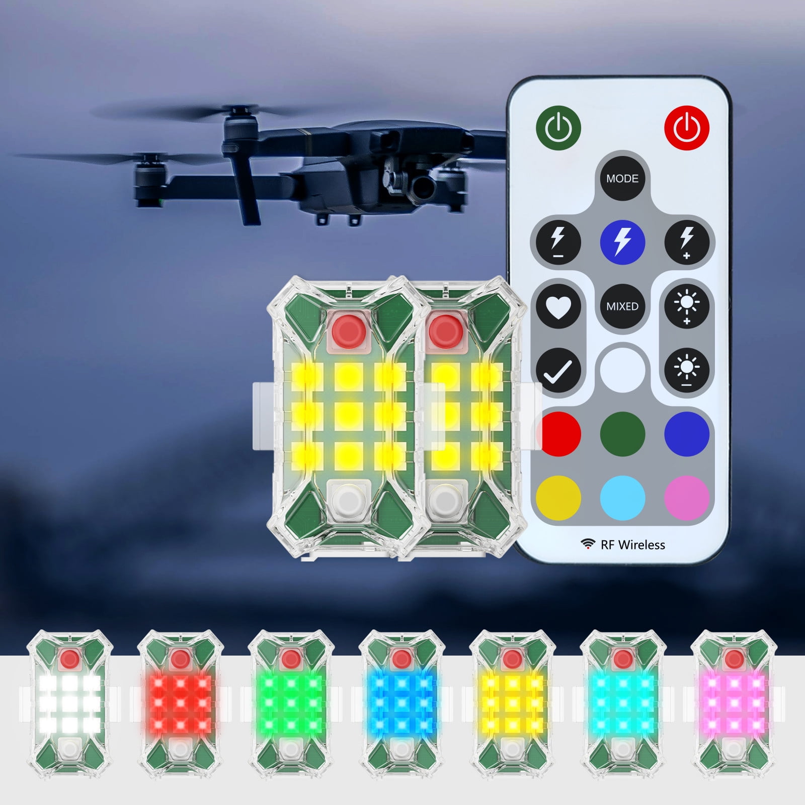 4PCS Wireless LED Strobe Lights With Remote Control USB Rechargeable ...