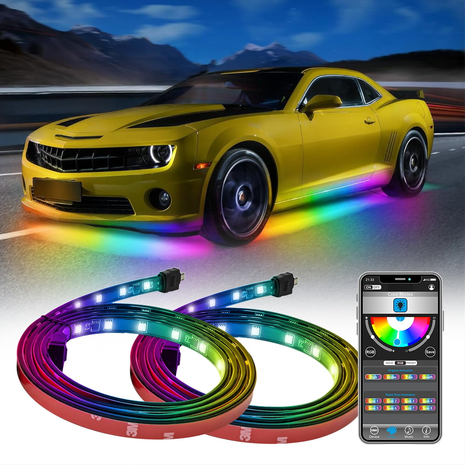 4PCS Wireless LED Strobe RRF12 Lights with Remote Control, 8 Colors USB ...