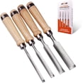 4PCS Wood Chisel Set,Curved Inner Bevel Woodworking Chisel Chrome ...