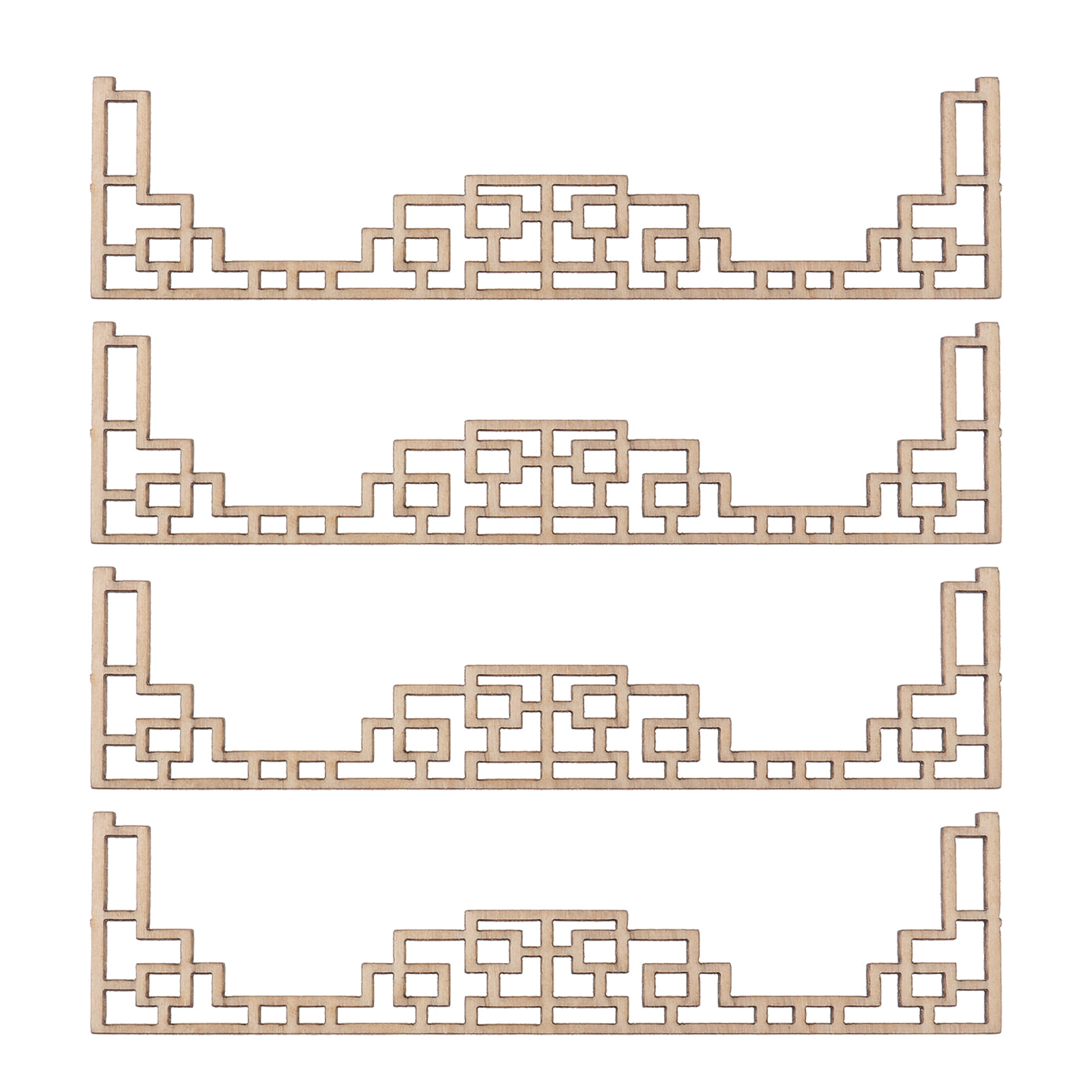 4PCS Wooden DIY Decor Solid Wooden Carved Corner Furniture Home ...