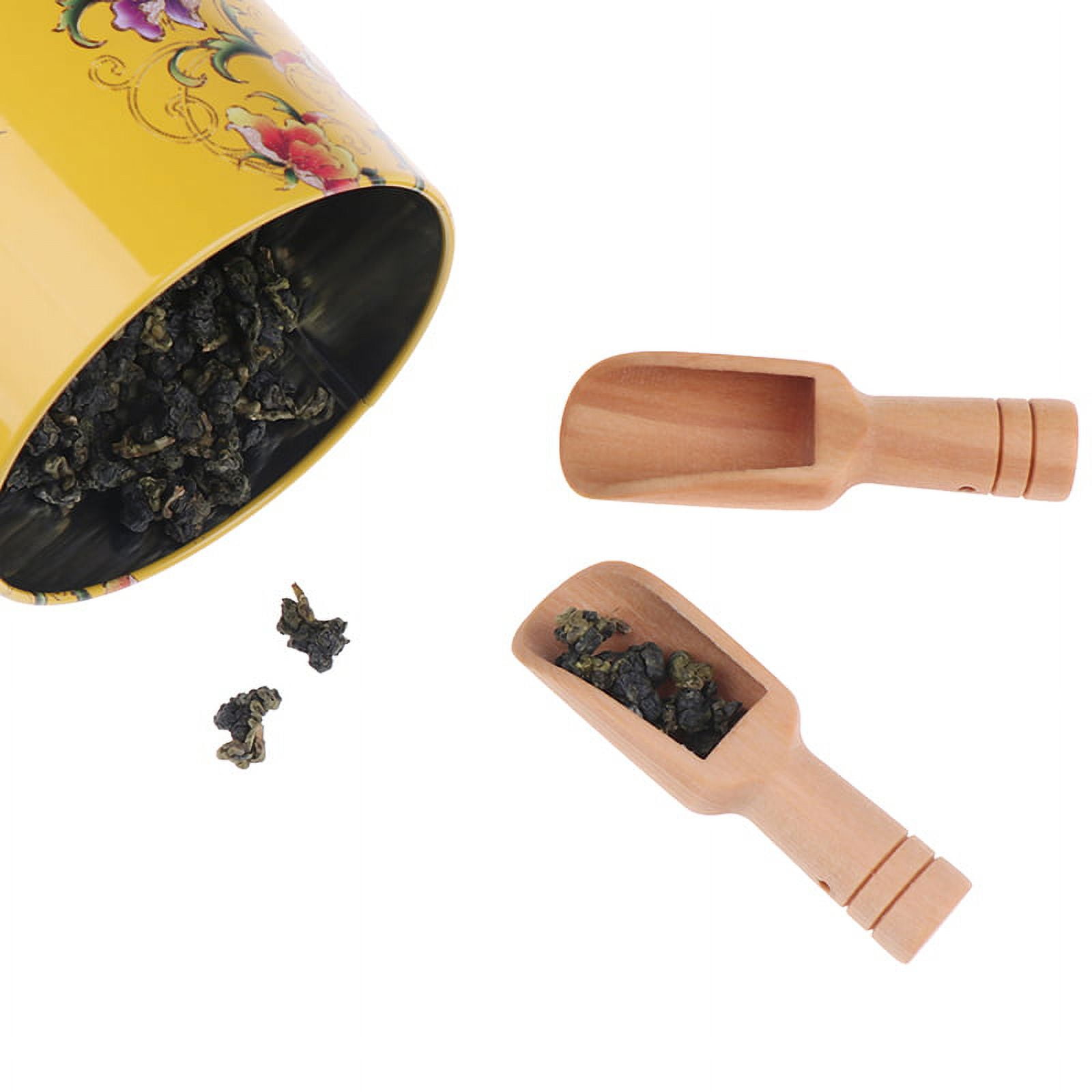 4PCS Wooden&Mini Spoon Spice Spoon Sugar Tea Coffee Scoop Small ...