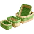 4PCS Woven Storage Baskets Set, Small Baskets for Organizing, Square ...