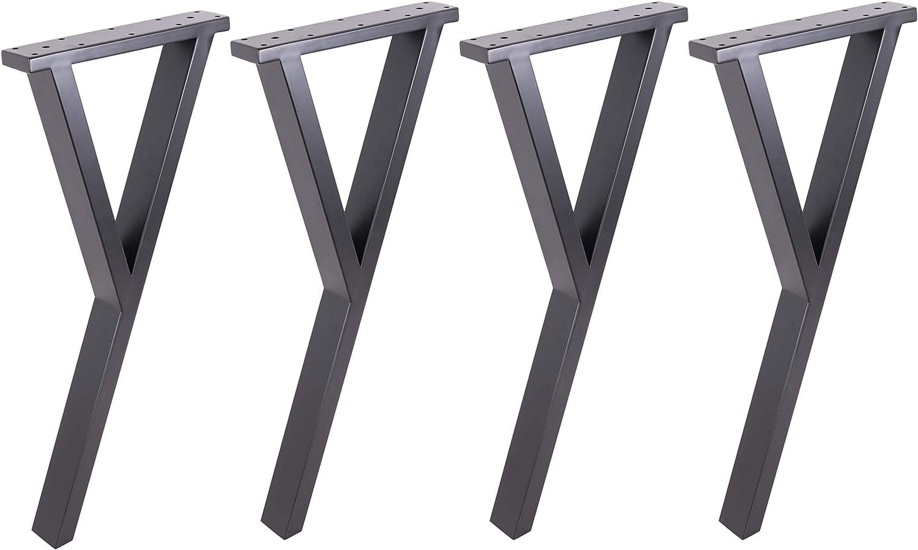 4PCS X 28" Dining Table Legs, Black Y Shaped Vintage Steel Table Legs ...