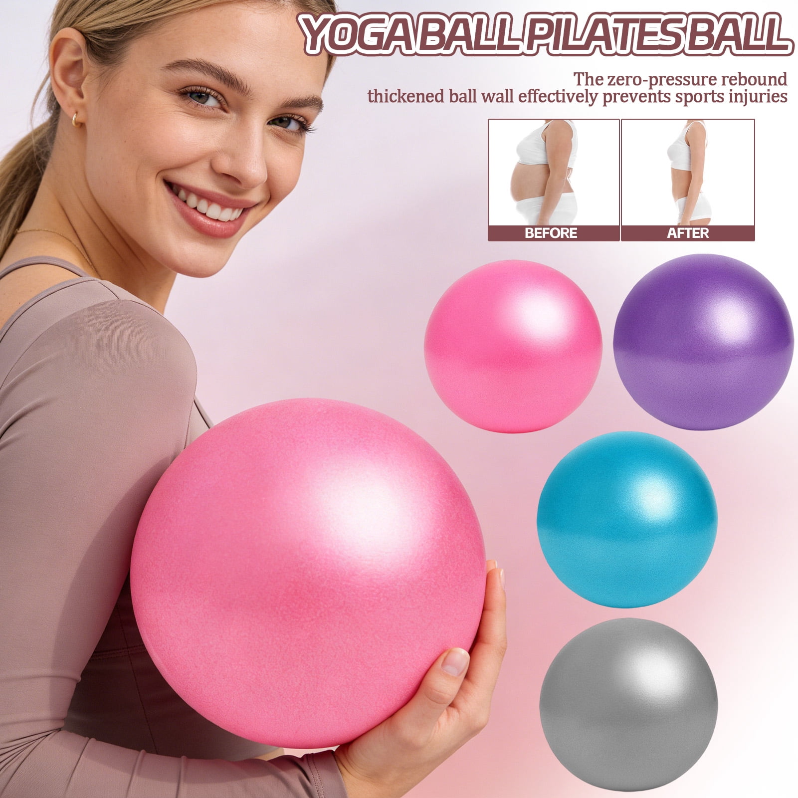 4PCS Yoga Ball for Pilates and Core Strength Training, Professional ...