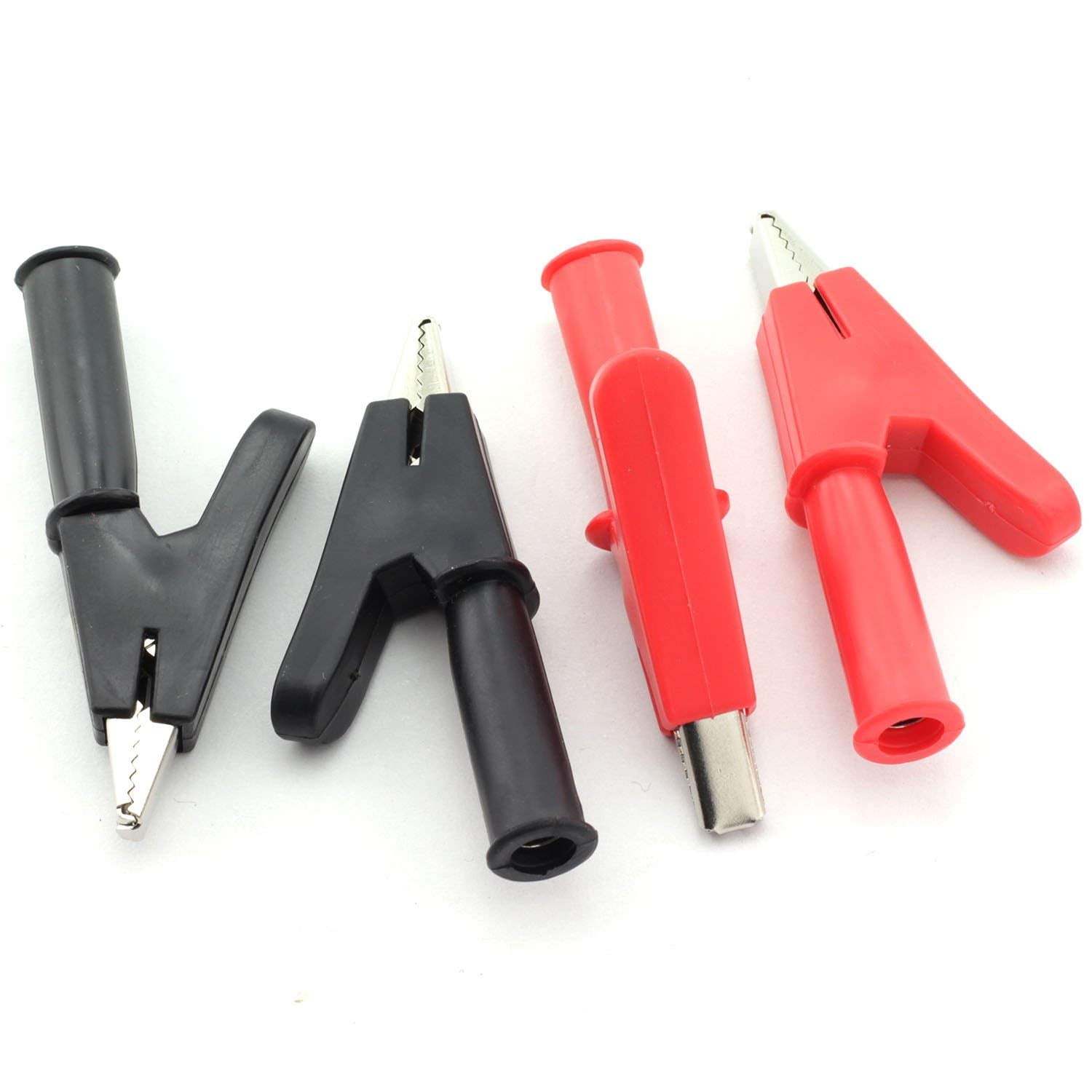 4PCS fully insulated alligator clips 4mm banana plugs 30A test clips ...