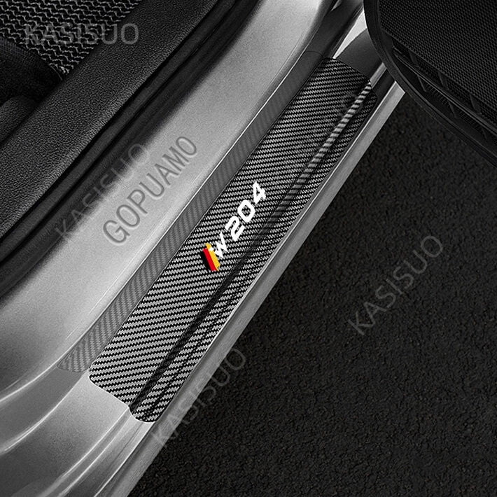 4PCS set Car Stickers Anti Scratch Door Sill Strip Carbon Fiber For ...