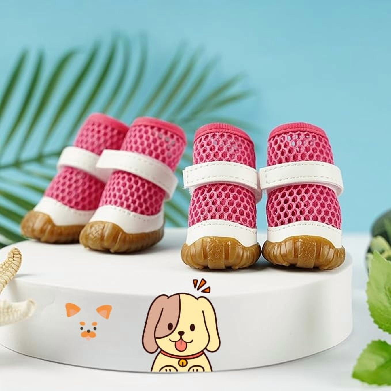 4PCS summer Dog Shoes for Hot Pavement,Mesh Breathable Waterproof Dog ...