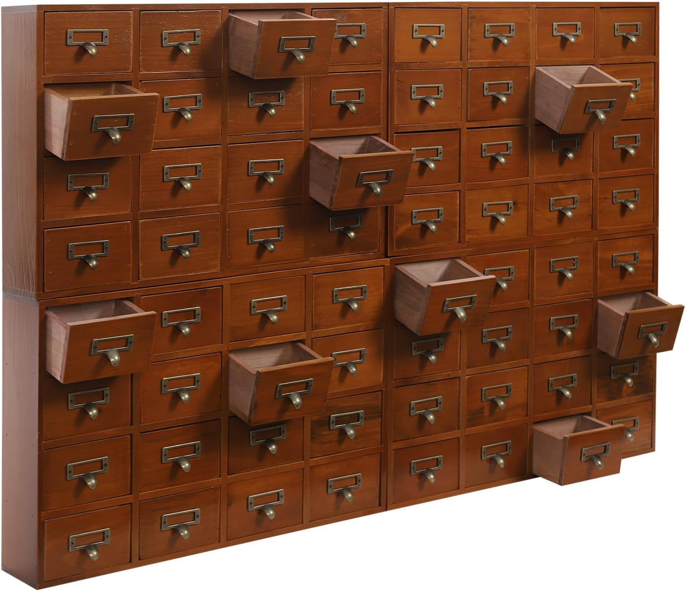 4PCs 16 Drawer Storage Box,64 Drawer Wooden Storage Cabinet,Traditional ...